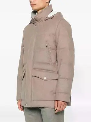 Brunello Cucinelli Wool Hooded Quilted Jacket