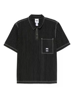 Adidas Striped Half-zip Polo Shirt - Black