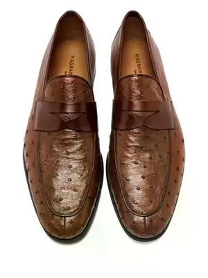 Magnanni Leather Penny Loafers - Brown