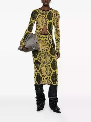 Attico Snakeskin-print Midi Skirt