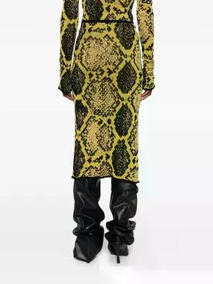 Attico Snakeskin-print Midi Skirt