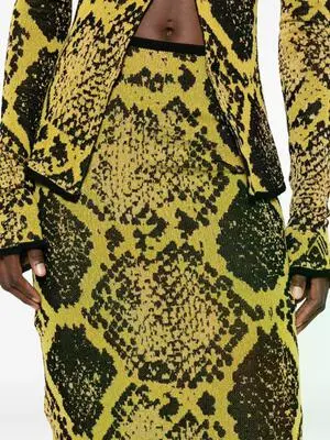 Attico Snakeskin-print Midi Skirt