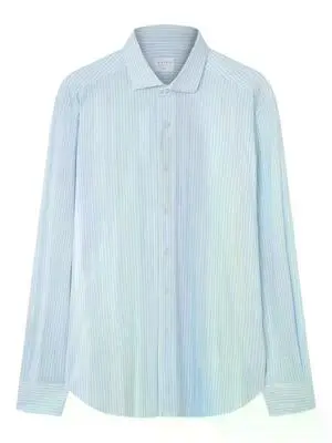 XACUS Striped Long-sleeved Shirt - Blue