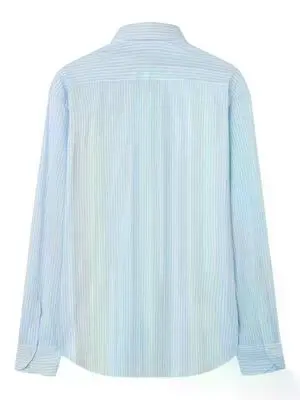 XACUS Striped Long-sleeved Shirt - Blue