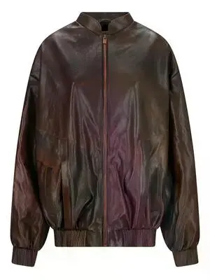 Magda Butrym Leather Zip-front Bomber Jacket