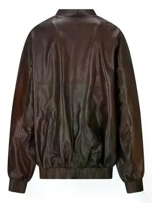 Magda Butrym Leather Zip-front Bomber Jacket