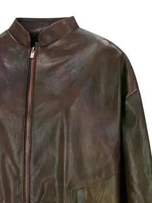 Magda Butrym Leather Zip-front Bomber Jacket