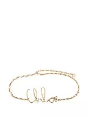 Chloé Logo-plaque Chain Belt - Gold