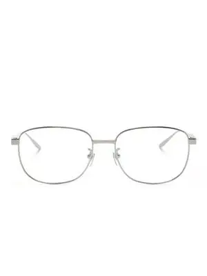 Gucci Logo-debossed Rectangle-frame Eyeglasses - Silver