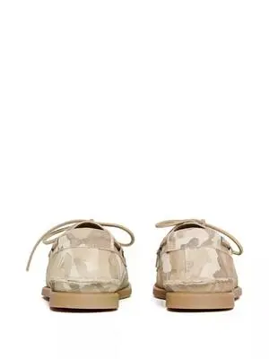 SCAROSSO Camouflage Suede Boat Shoes - Neutrals
