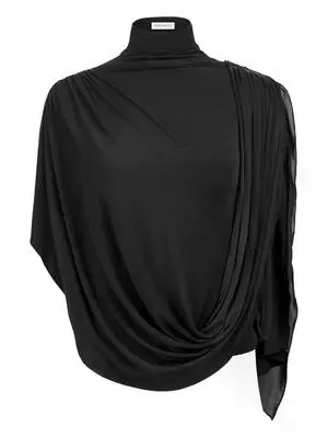 Nina Ricci High-neck Draped Top - Black