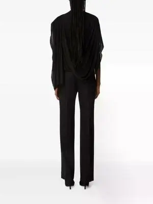 Nina Ricci High-neck Draped Top - Black
