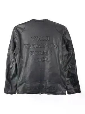 Yohji Yamamoto Embossed-logo Leather Jacket