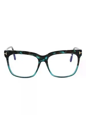 TOM FORD Tortoiseshell Square Frame Glasses - Brown