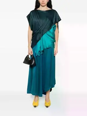 Colville Seung Draped Silk Dress - Green