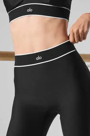 Alo Yoga Airlift Mesh High-waist Darling Stirrup Legging - Black