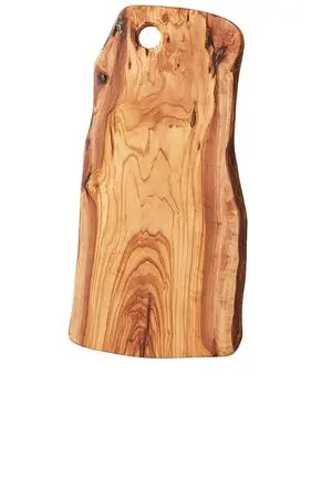 VERVE CULTURE Olivewood Charcuterie Board With Hole Handle - Brown