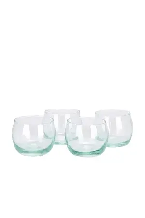 VERVE CULTURE Set Of 4 Stemless Wine Glasses - Clear