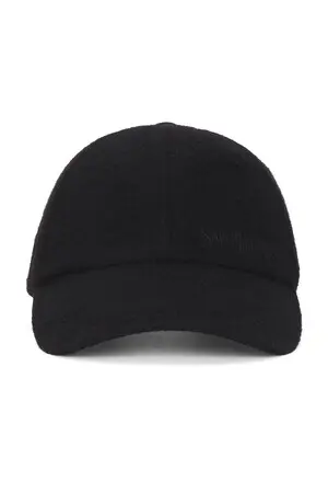 Saint Laurent Embroidered Cap - Black
