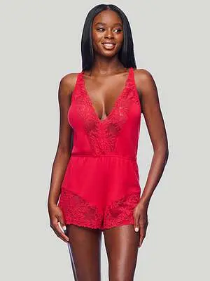 Victoria's Secret Cosabella Carmela Sleep Romper - Red