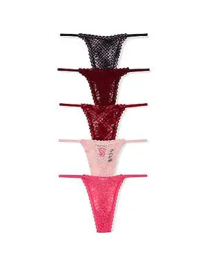 Victoria's Secret 5-pack Lacie String Thong Panties - Print