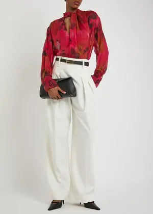 Victoria Beckham Draped Floral Silk-chiffon Blouse - Multi Print