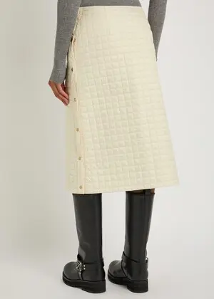 Moncler Quilted Shell Midi Skirt - Beige