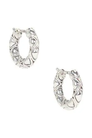 Bottega Veneta 18k Gold Finish Sterling Earrings - Silver