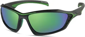 Zenni Oval Full Rim Sunglasses Black & Green