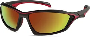 Zenni Oval Full Rim Sunglasses Black & Red