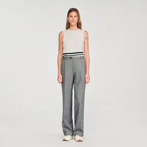 Sandro Straight-leg Trousers - Grey