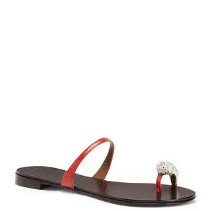 GIUSEPPE ZANOTTI Icon Ring Leather Sandals - Red