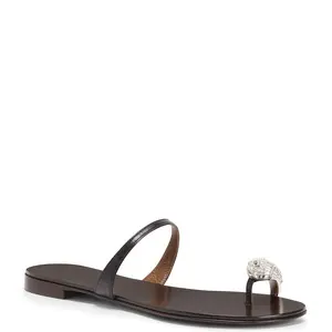 GIUSEPPE ZANOTTI Icon Ring Flat Sandals - Black