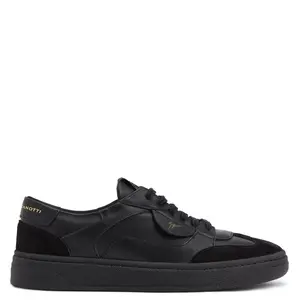 GIUSEPPE ZANOTTI Leather And Suede Low-top Sneakers - Black