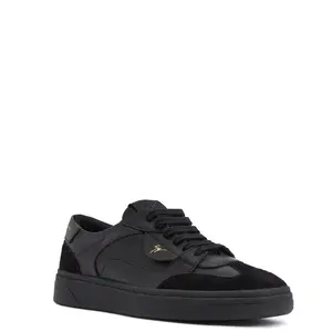 GIUSEPPE ZANOTTI Leather And Suede Low-top Sneakers - Black