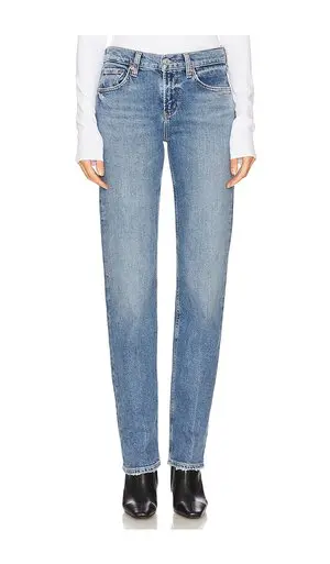 AGOLDE Low Rise Slim Jeans In Medium Wash Denim