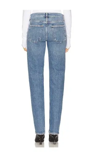 AGOLDE Low Rise Slim Jeans In Medium Wash Denim