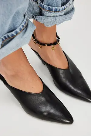 Free People Stellar Mules - Black Leather