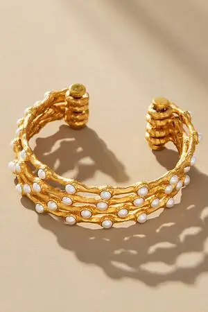 Joanna Laura Constantine Pearl Wave Cuff Bracelet - Gold