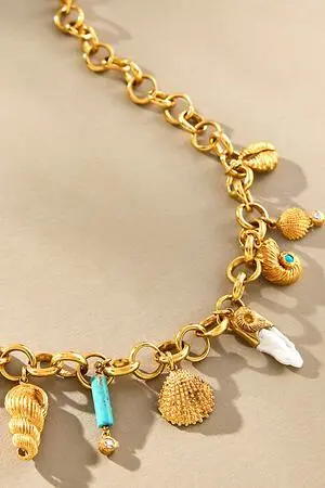 Joanna Laura Constantine Seashell & Stones Charm Necklace
