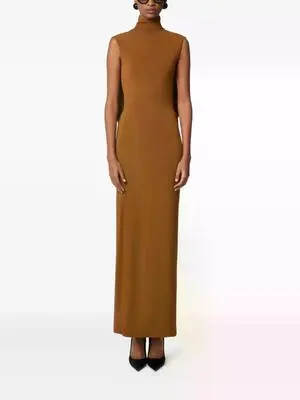 Nina Ricci Draped Turtleneck Maxi Dress