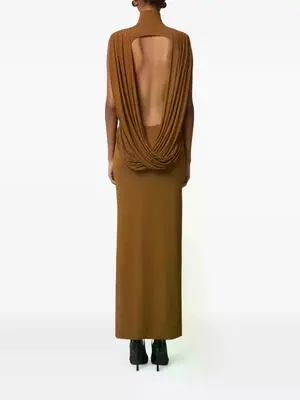 Nina Ricci Draped Turtleneck Maxi Dress