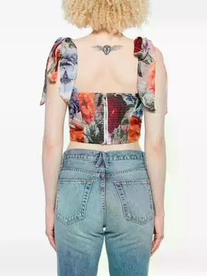Alice + Olivia Floral-print Tie-detailed Blouse
