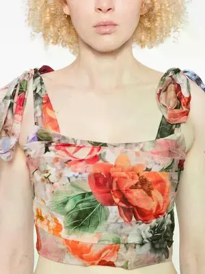 Alice + Olivia Floral-print Tie-detailed Blouse