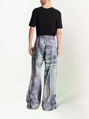 Balmain Graphic-print Wide-leg Jeans