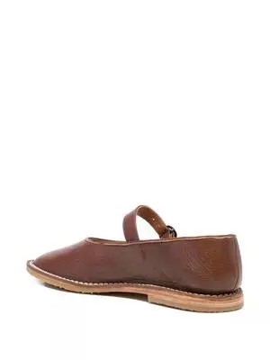 Hereu Brava Buckle-strap Leather Flat Pumps