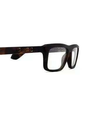 Gucci Gg1572o Rectangle-frame Eyeglasses - Brown