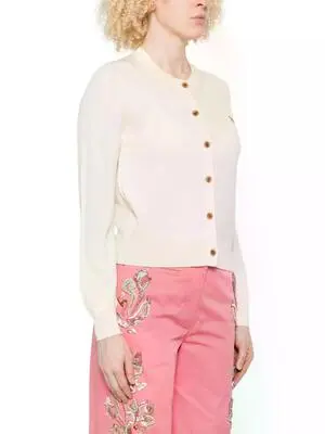 Maison Kitsuné Fox-embroidered Buttoned Cardigan