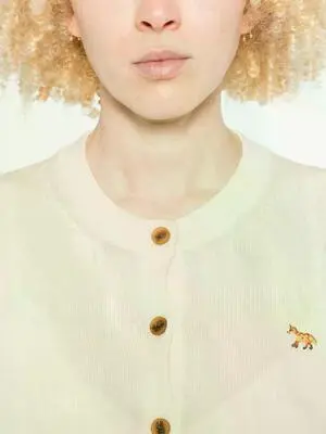 Maison Kitsuné Fox-embroidered Buttoned Cardigan