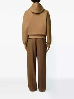 AMI Paris De Coeur Cotton Hoodie - Brown